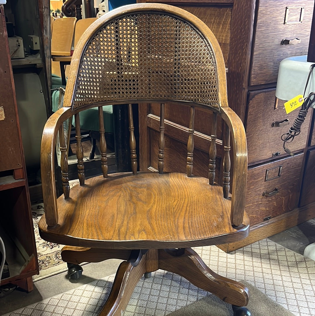 Vintage Cane-Back Desk Chair – Antiqueology