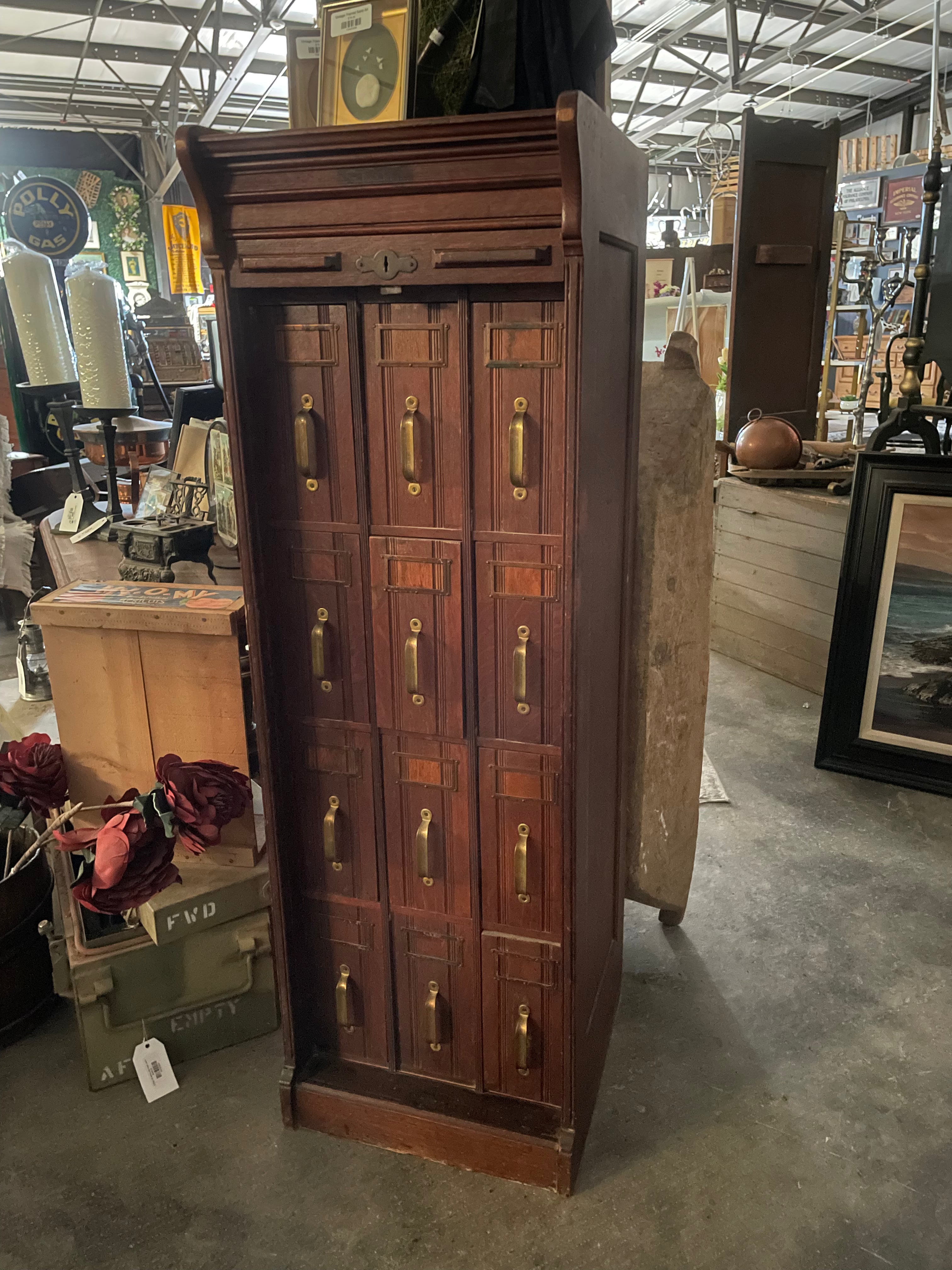 1900 Globe Tambour Door File Cabinet – Antiqueology